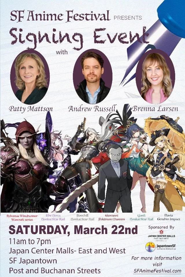 SF Anime Festival Presents Signing Event with 3 Celebrity Anime Voice ...