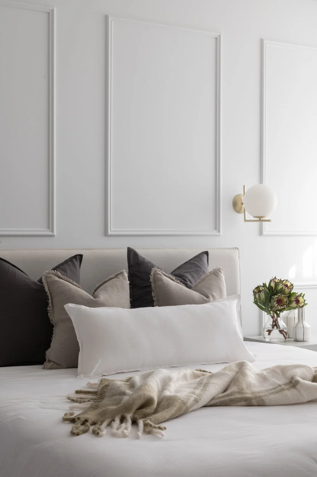 Shabby Chic - Intertwined White and Natural Lumbar — Laneway Design Studio