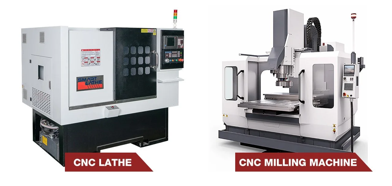 What is the difference between a CNC lathe and a CNC milling machine?