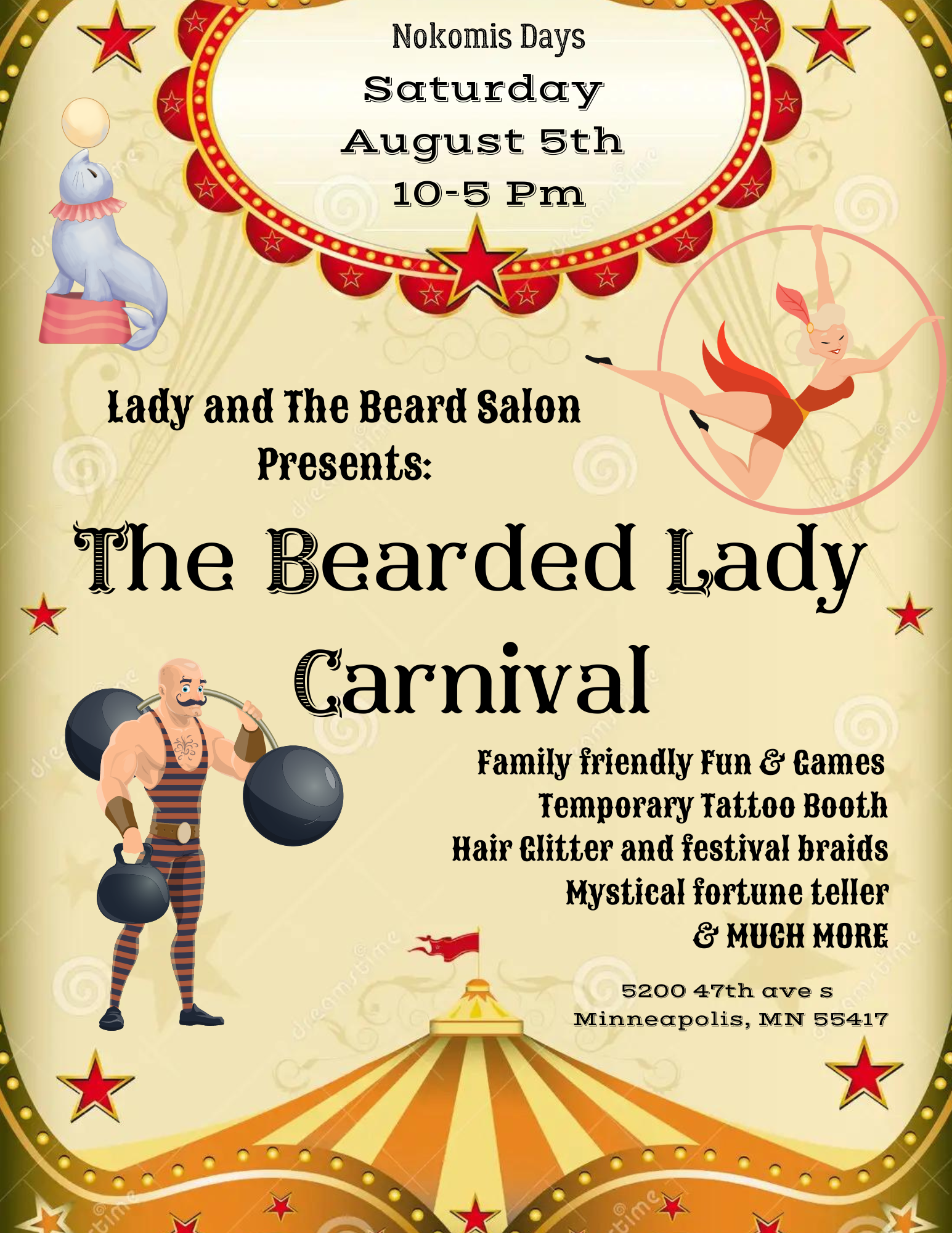 Bearded Lady Vintage Circus
