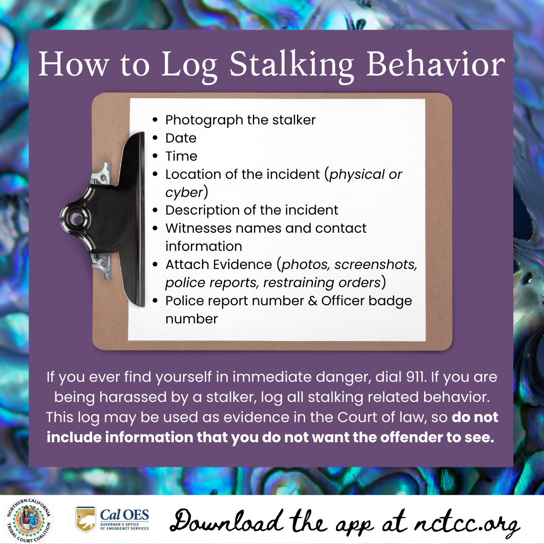 How to Log Stalking Behavior — NCTCC App