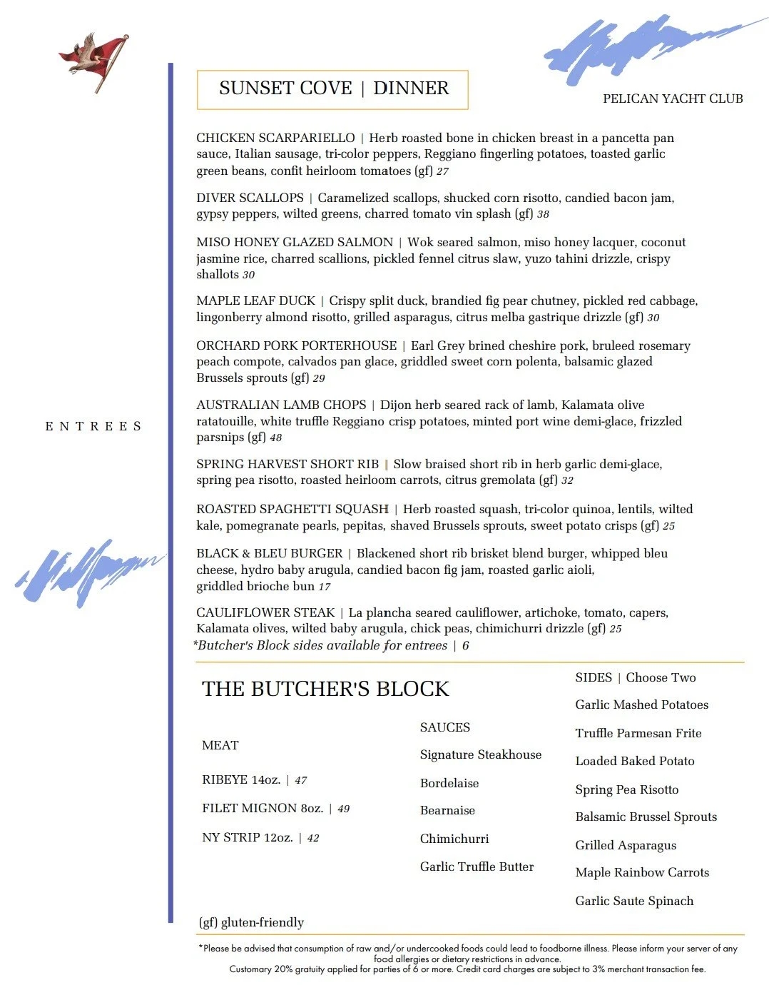 Menu 1 — Pelican Yacht Club