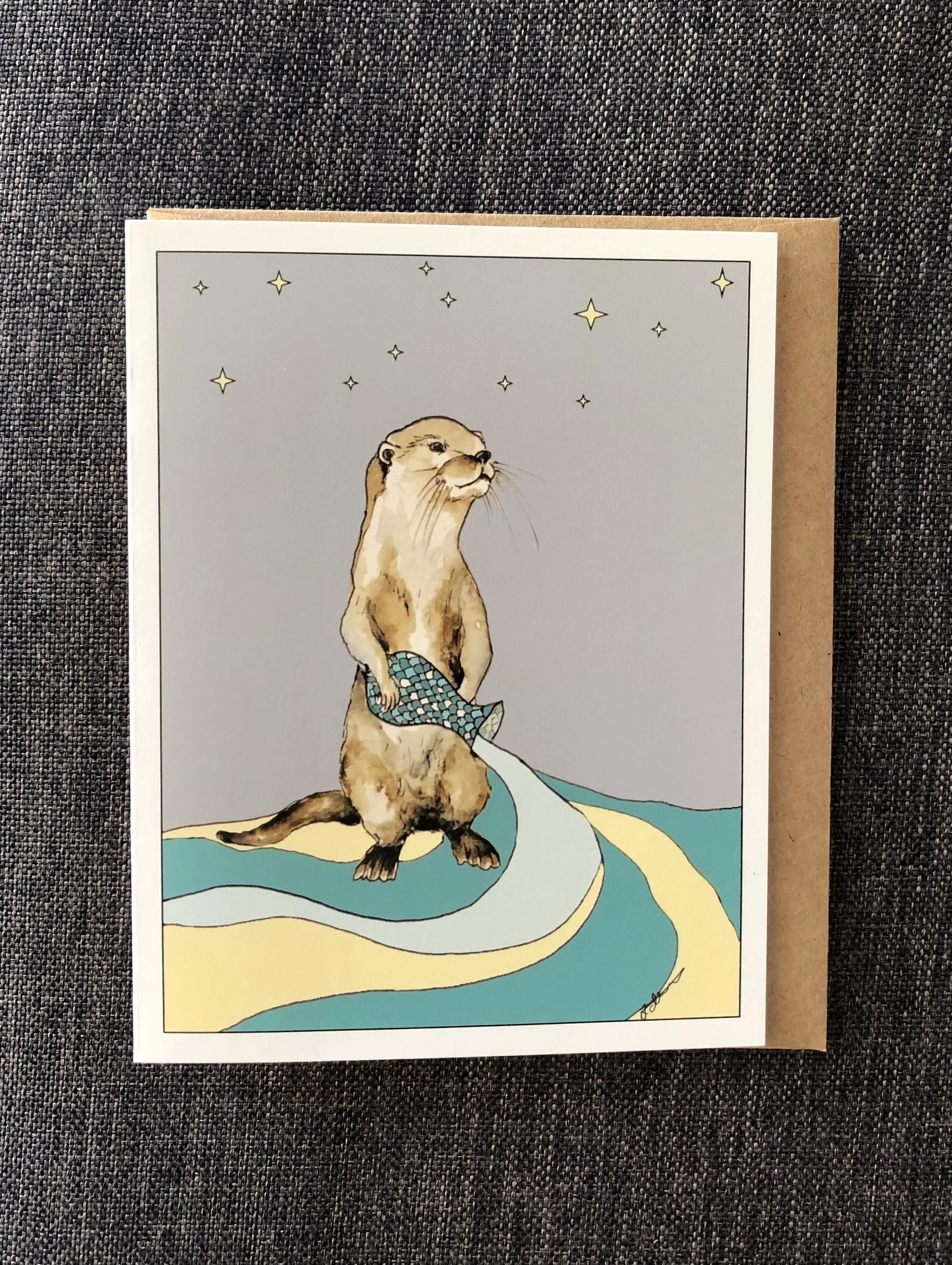 Stanley the otter card — justin demeter art