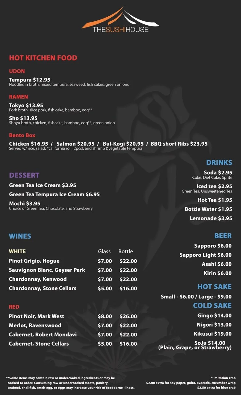 Menu — The Sushi House