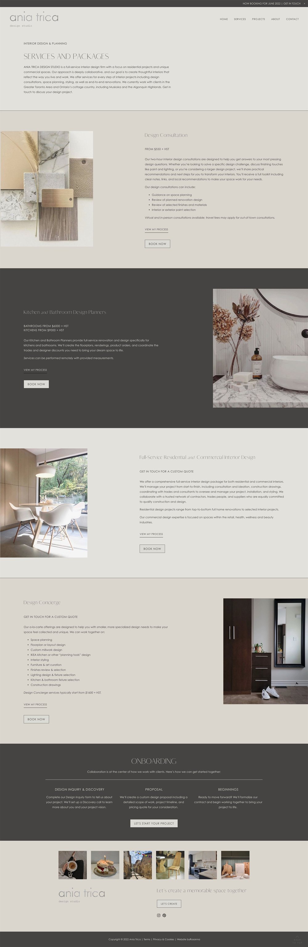 Interior Designer Website Example | byRosanna