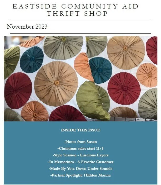 The ECA Experience — Eastside Community Aid Thrift Shop