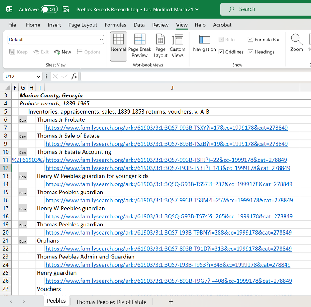 Using Excel as a Research Log — Everyday Adventures in Genealogy