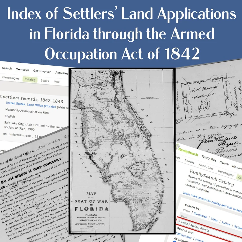 Index of Settlers’ Land Applications in Florida through the Armed ...