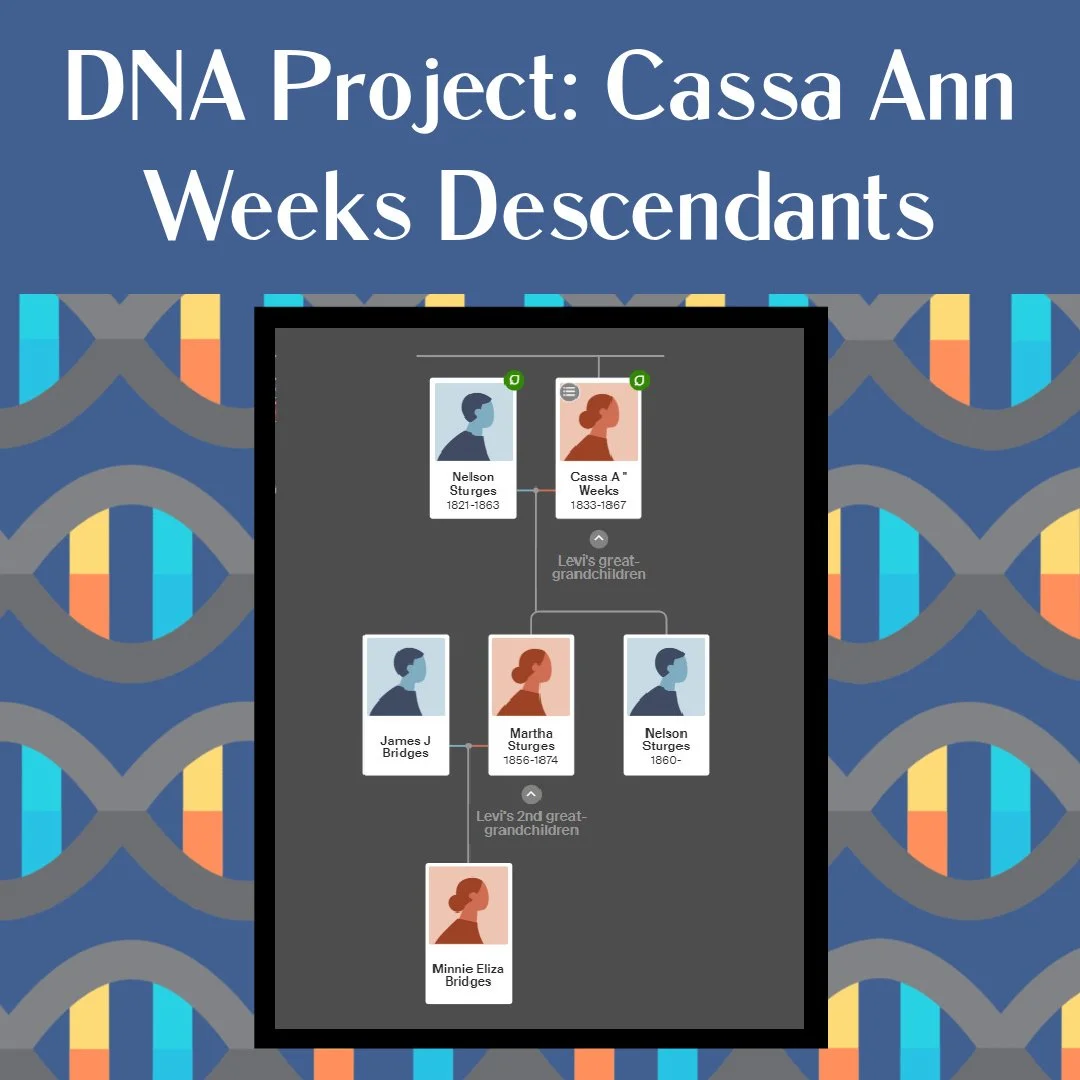 DNA Project: Cassa Ann Weeks Descendants — Everyday Adventures in Genealogy