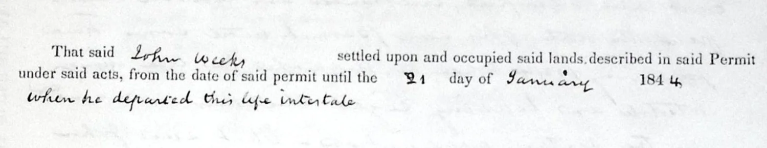 A Father for Harriet C Weeks Howard: John Weeks’ Land Entry Case File ...