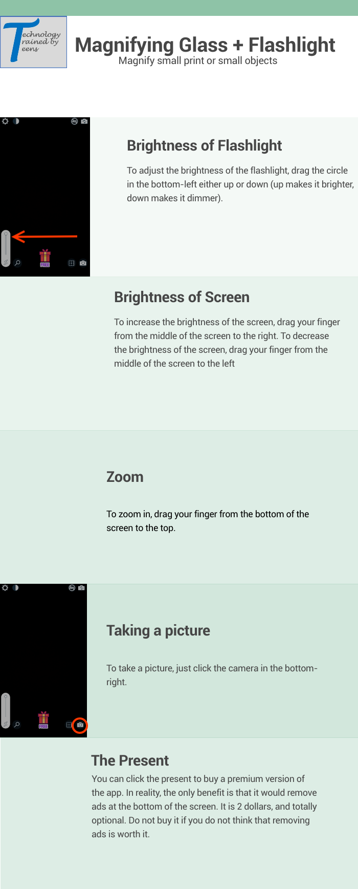 Magnifying Glass + Flashlight — Technology Trained by Teens