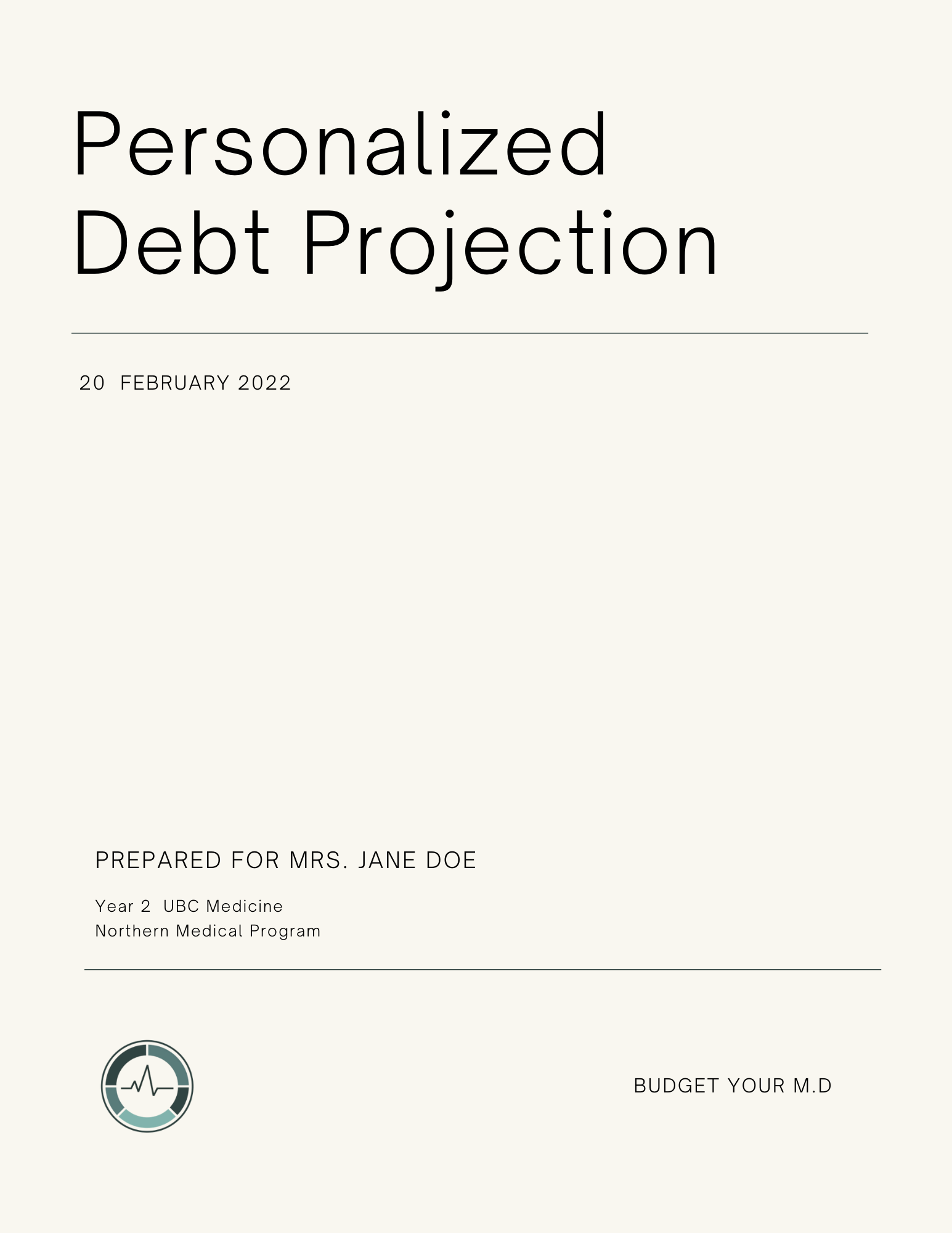 Debt Projection | Plan Your Finances — Budget Your MD