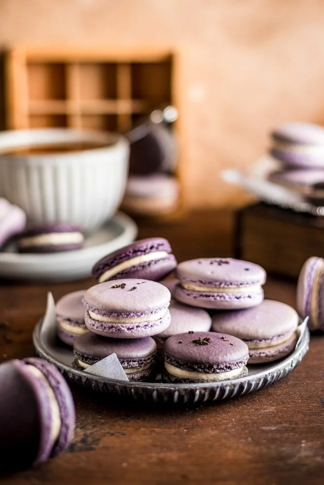 Honey earl grey macarons — Fliske's Food Studio