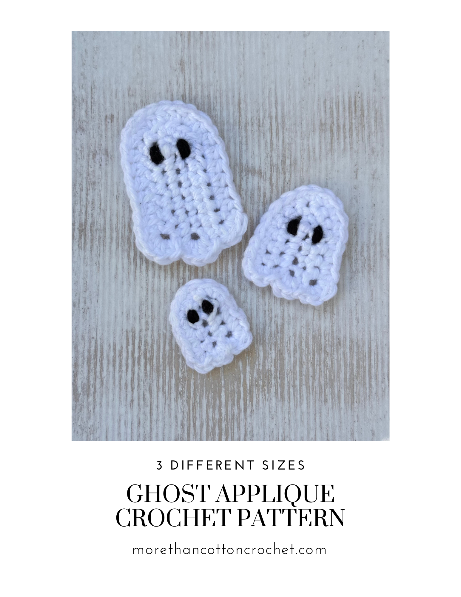 Crochet Ghost Pattern--Crochet Ghost Applique--Crochet Applique Pattern ...