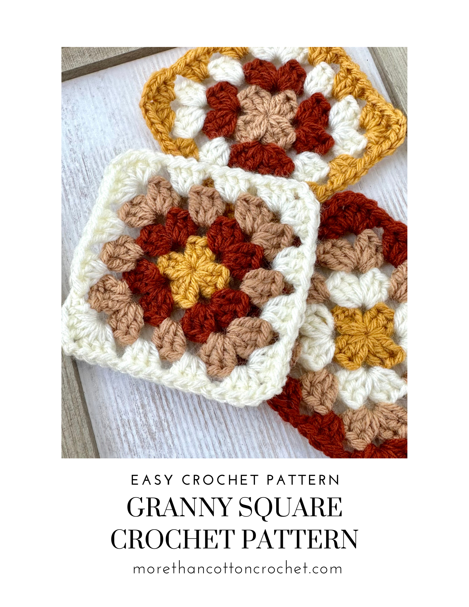 Crochet Granny Square Pattern--Easy Granny Square Pattern--Traditional ...