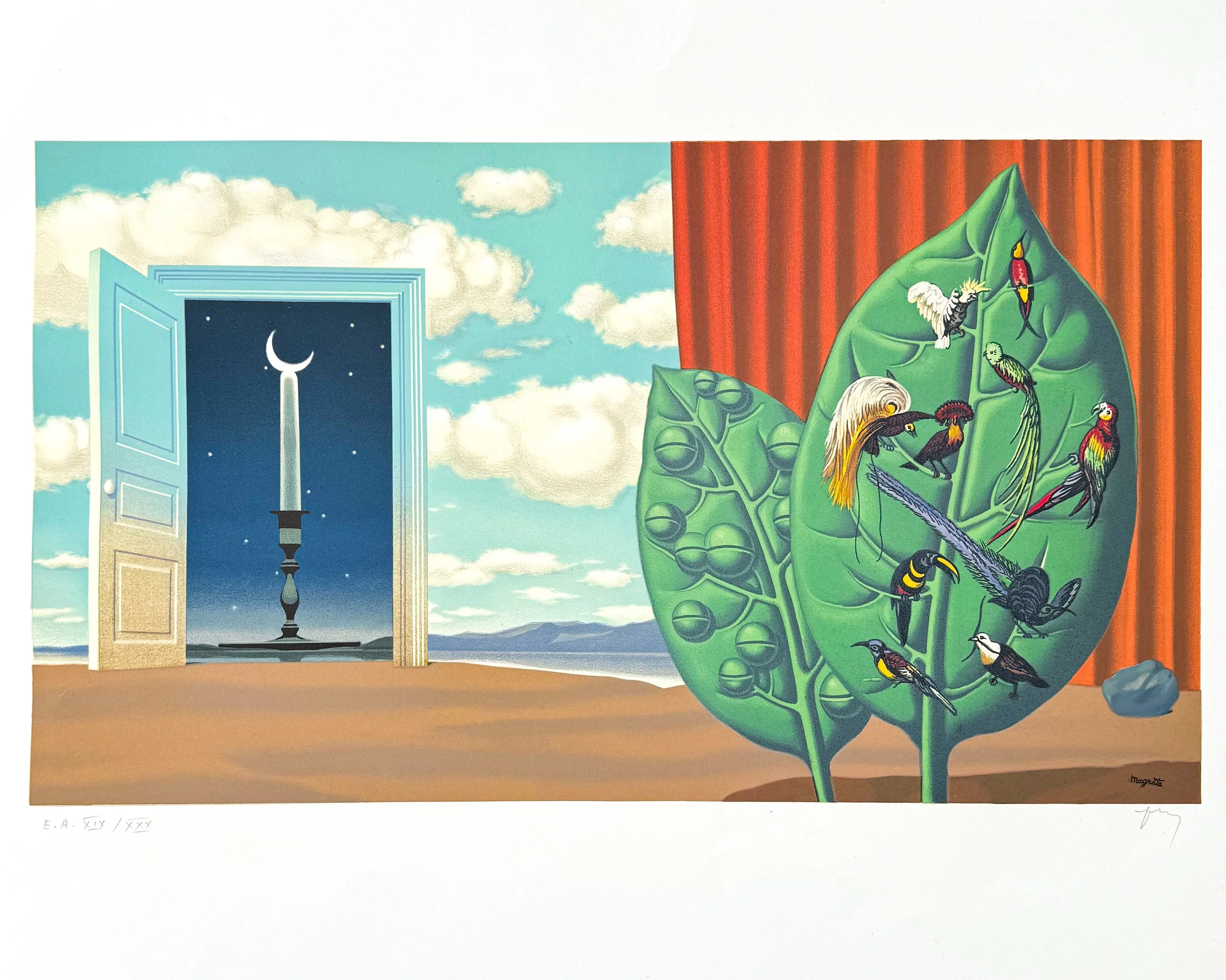René Magritte - Une Porte S'ouvre Sur la Nuit Veloutée — Gold Crown Gallery