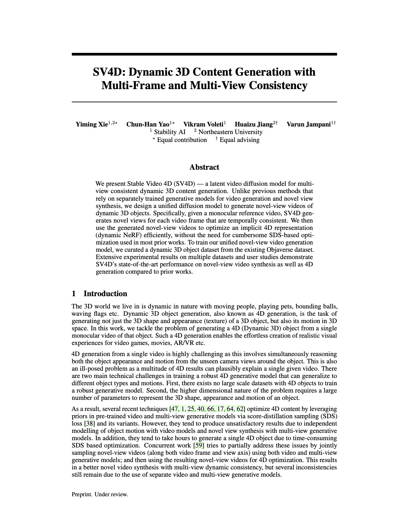 Stable Video 4D — Stability AI