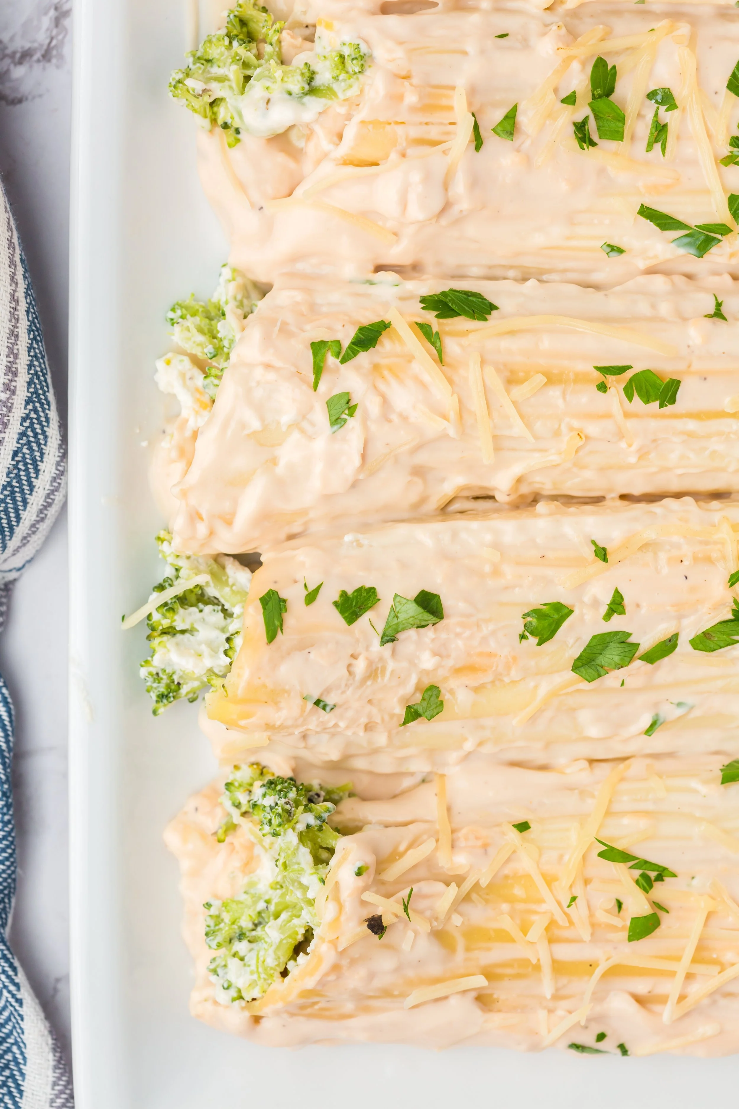 Chicken Broccoli Alfredo Manicotti- Exclusive — May Feather Content ...