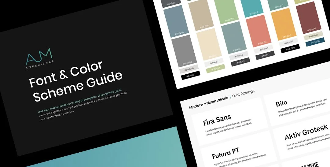 Squarespace Font Pairings and Color Palette