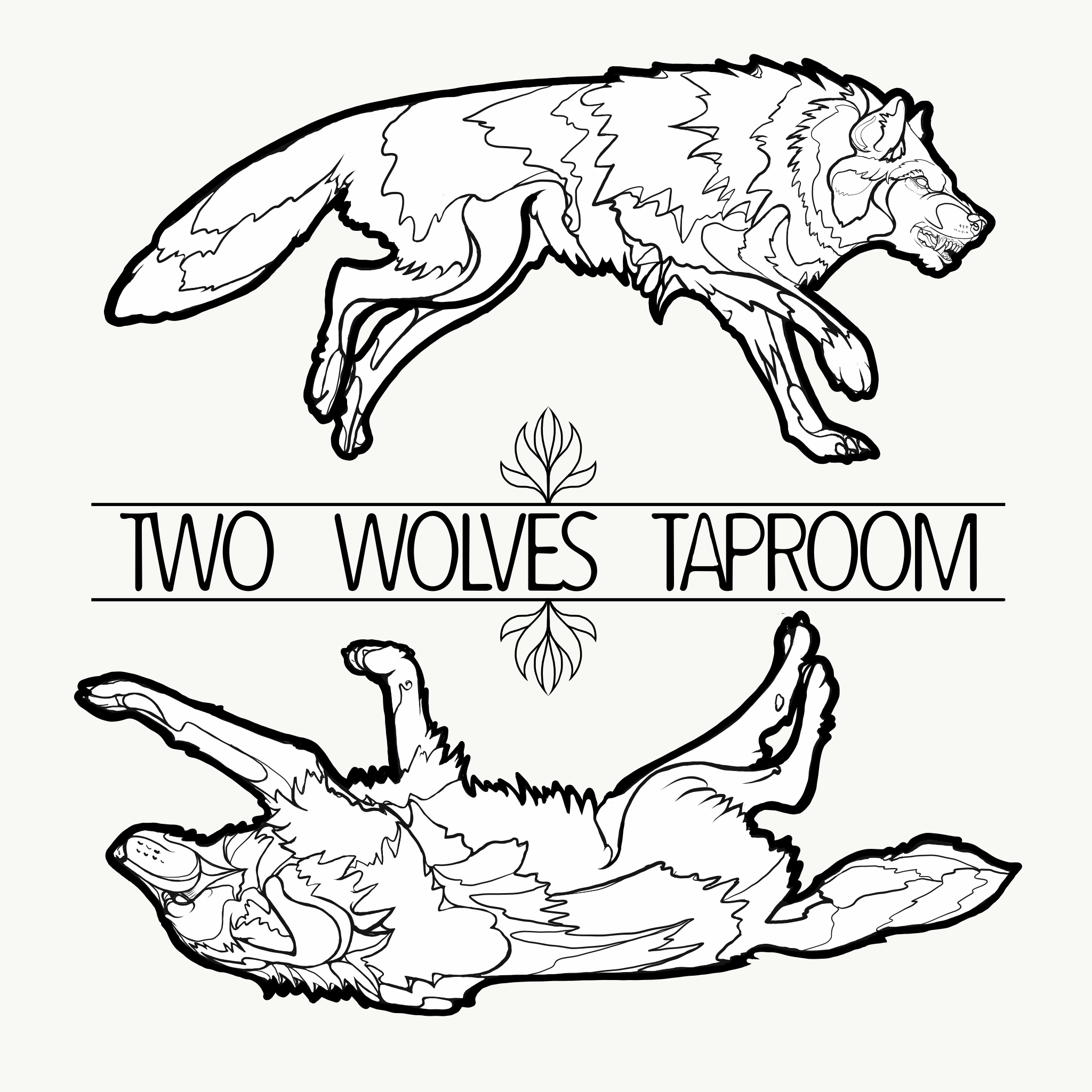Two Wolves Together Drawing