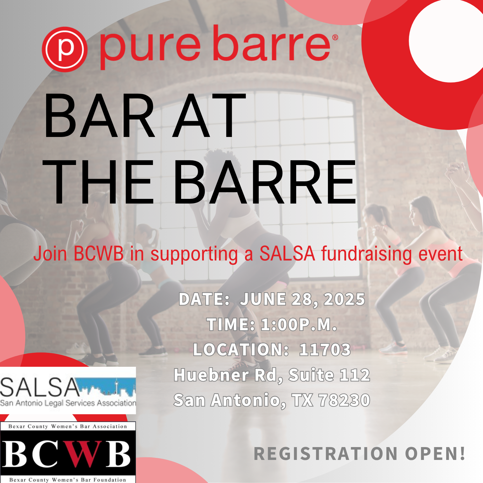 BAR AT THE BARRE (SALSA FUNDRAISER AT PURE BARRE) — Bexar County Women ...