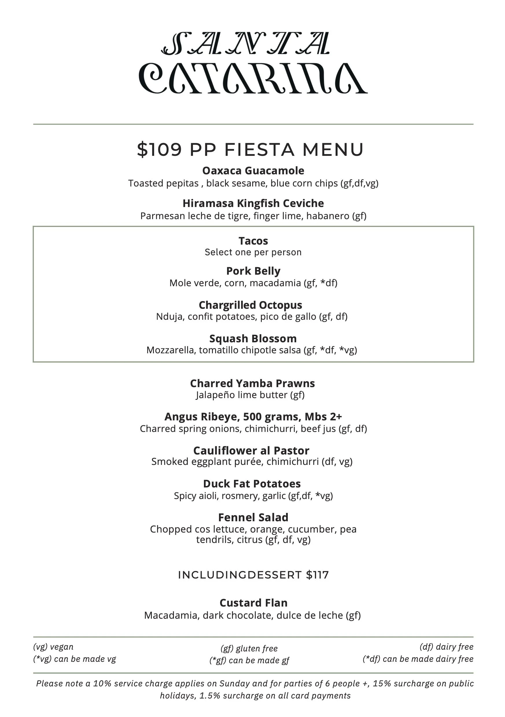Set Menus | Santa Catarina