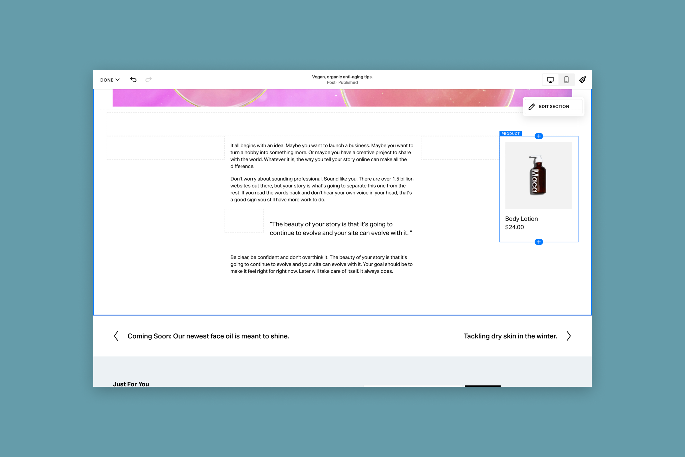 Using Our Product Blocks in Website Design — Squarespace Circle