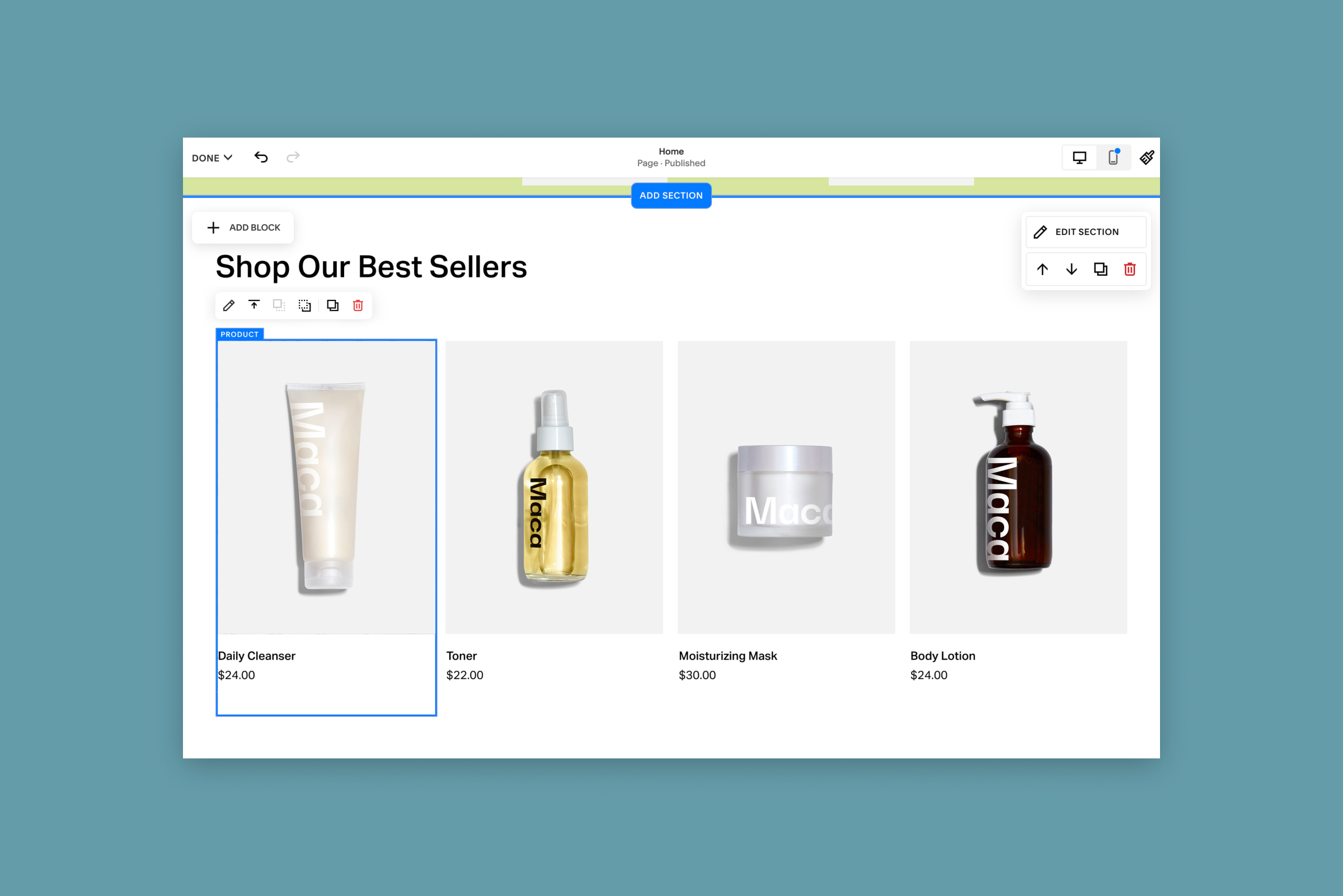 Using Our Product Blocks in Website Design — Squarespace Circle