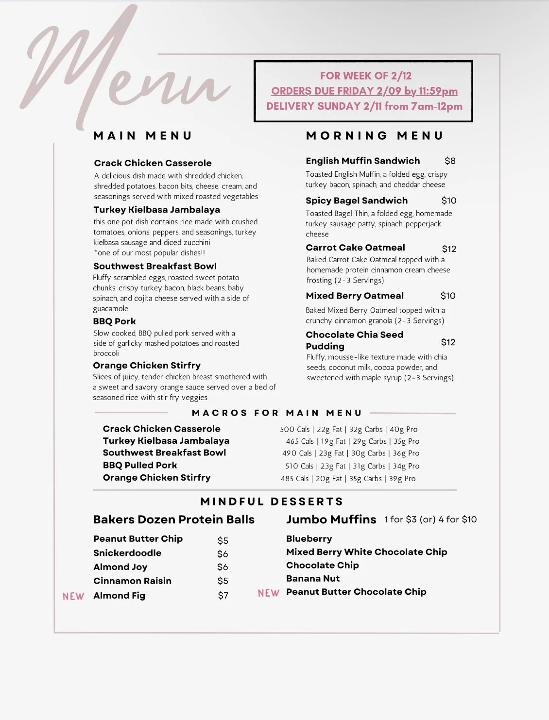 Menus — Case Meals