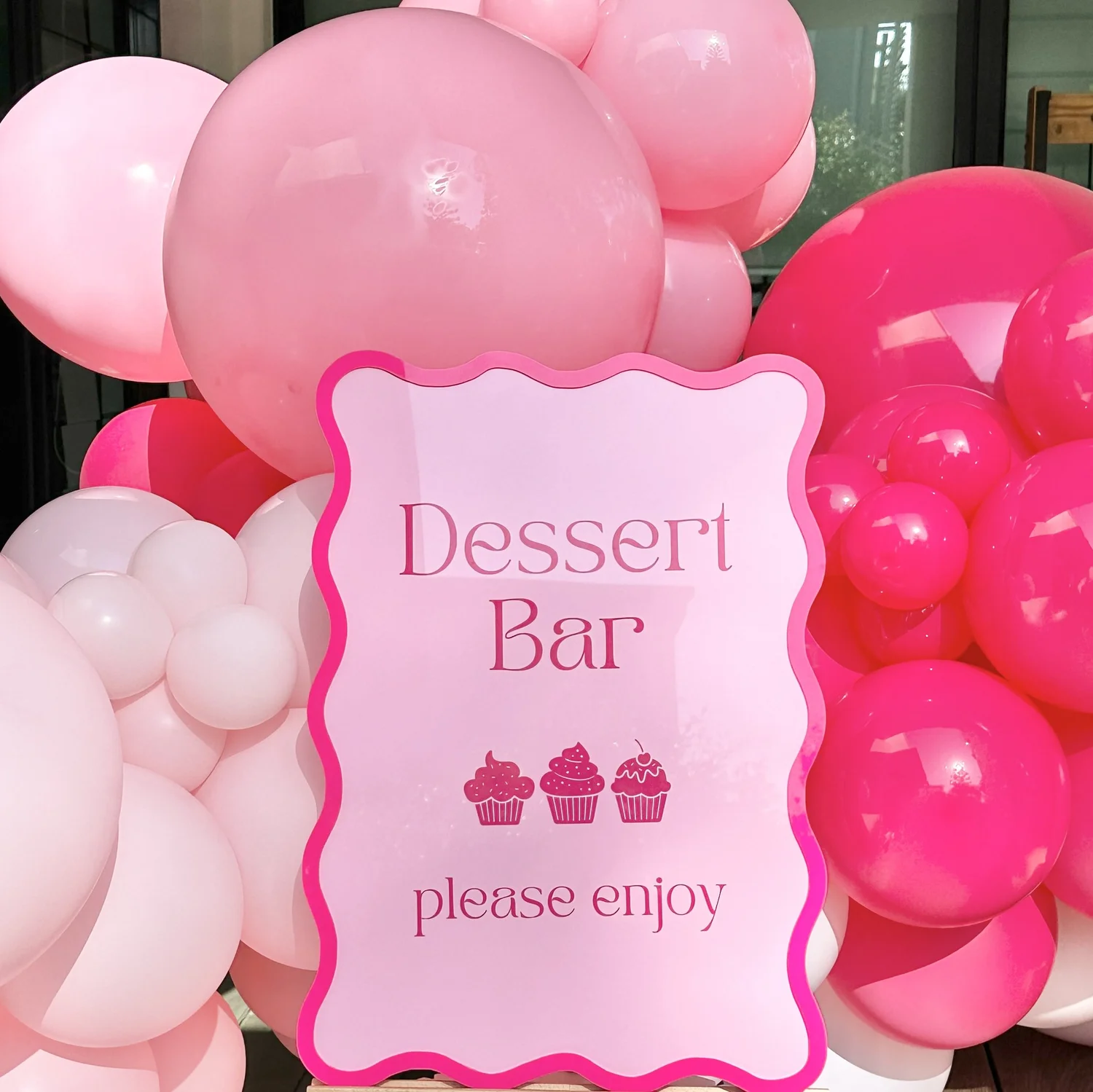 Wavy Table Sign Hire Brisbane and Gold Coast — Print Candy Event Hire