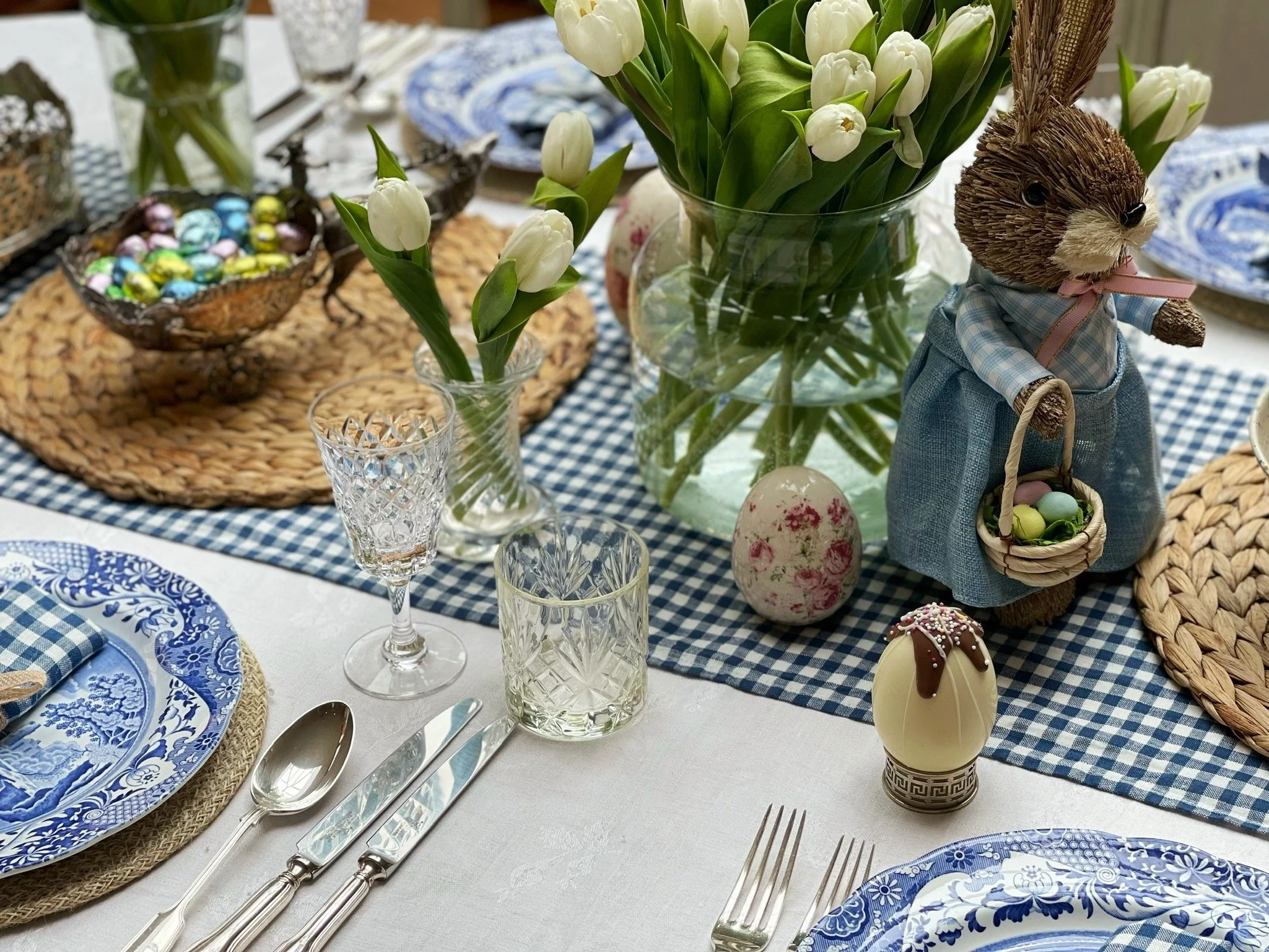 Blue & White Easter tablescape — Ask Charlie