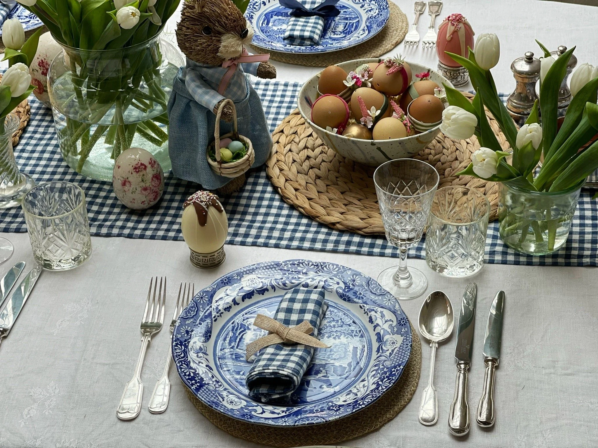 Blue & White Easter tablescape — Ask Charlie