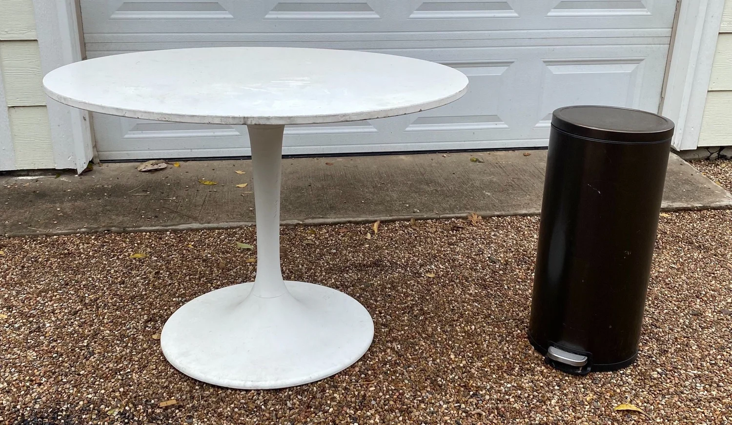 How to DIY A Concrete Pedestal Table (Using A Trash Can!) — Maggie McGaugh