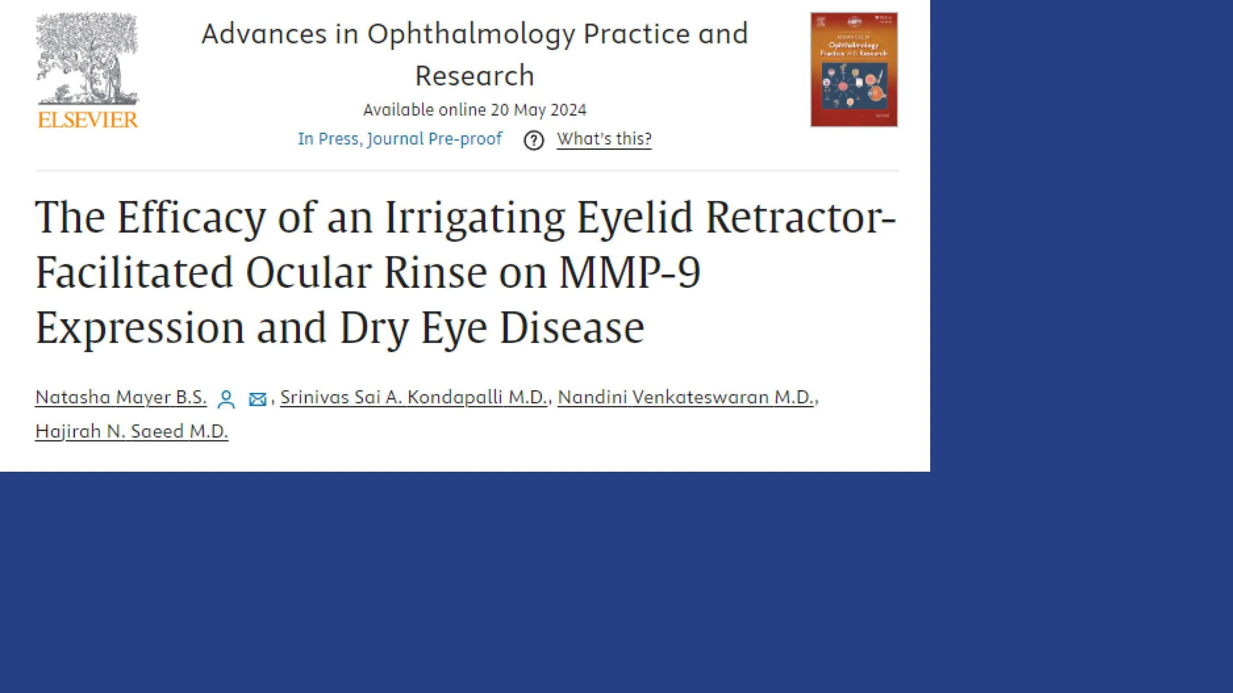 Menu 1 — rinsada--irrigating lid retractor