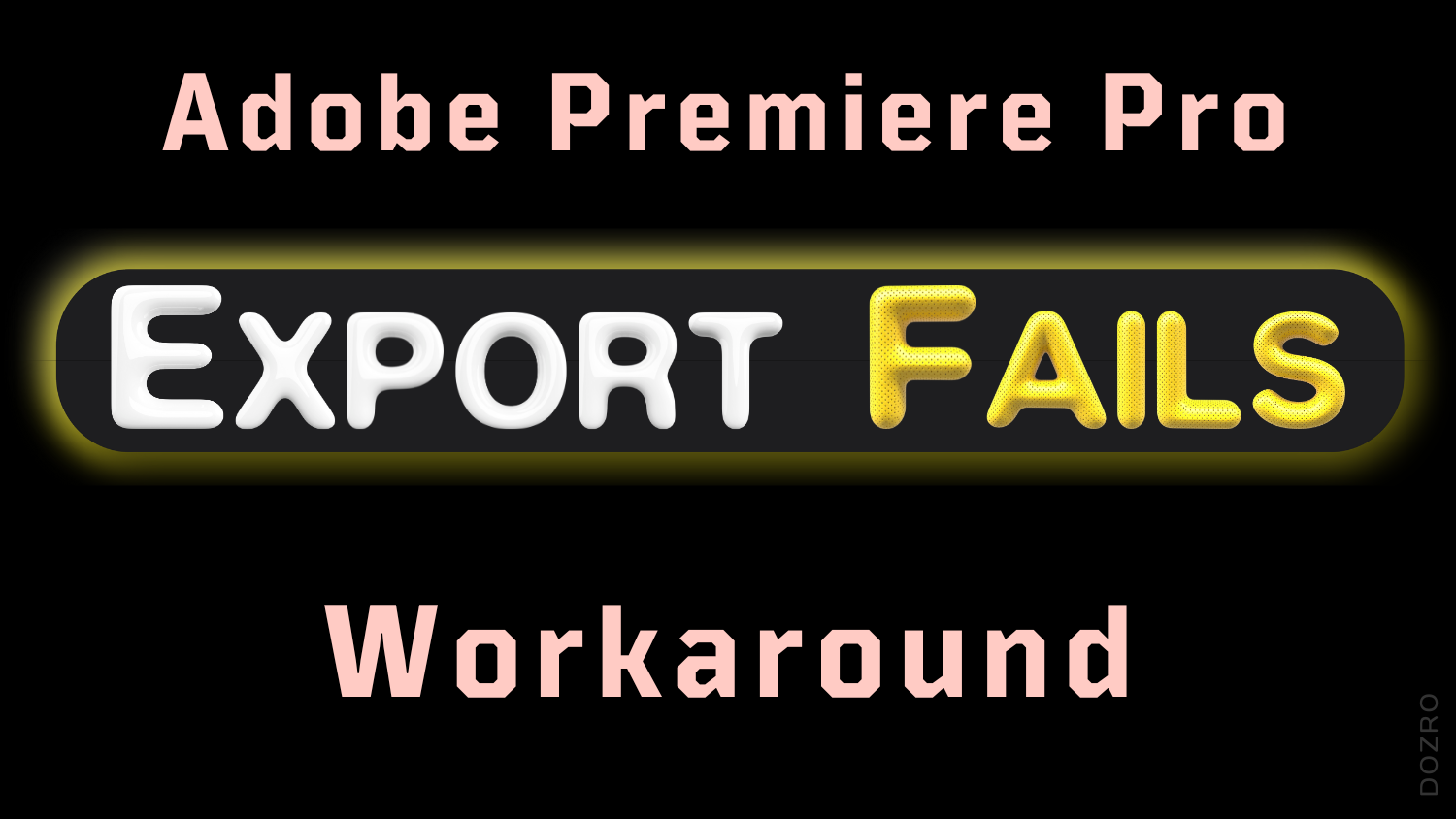 Workaround if Premiere Pro Crashes and fails to Export a video properly ...
