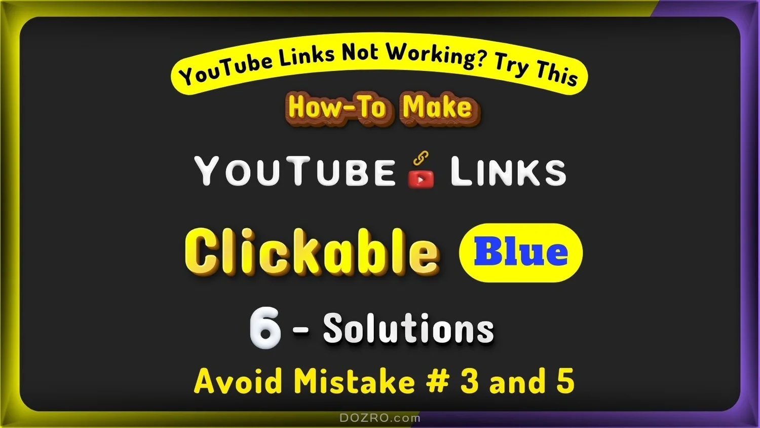 Fixed Youtube Links Not Working Learn How To Make Youtube Links Clickable And Blue In About