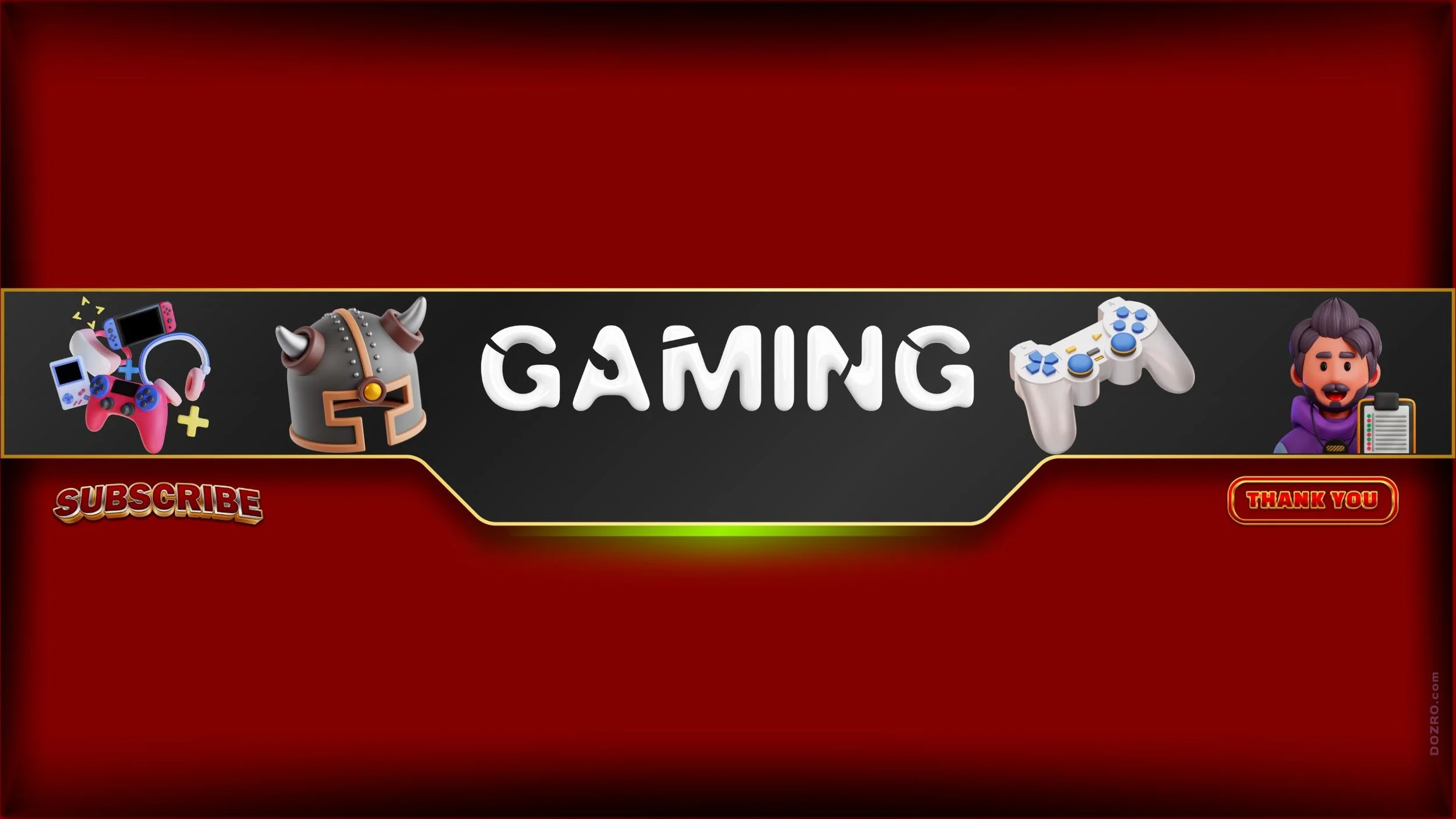 Gaming Banner for Your YouTube Channel - Free Download — DOZRO