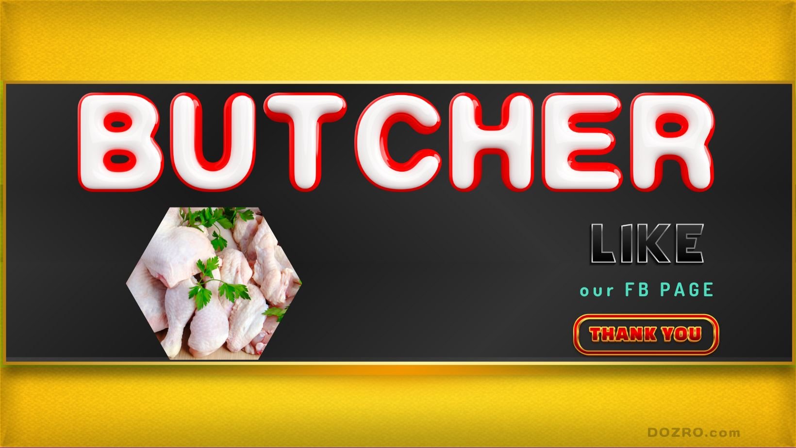 Facebook page cover photo for Meat Shop free — DOZRO
