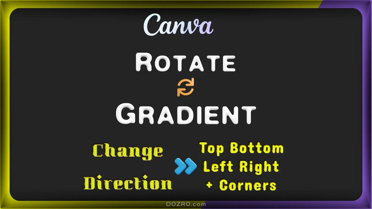 How to Rotate Canva Gradient to Change Shape Direction of Color from Top Bottom Left Right and ...