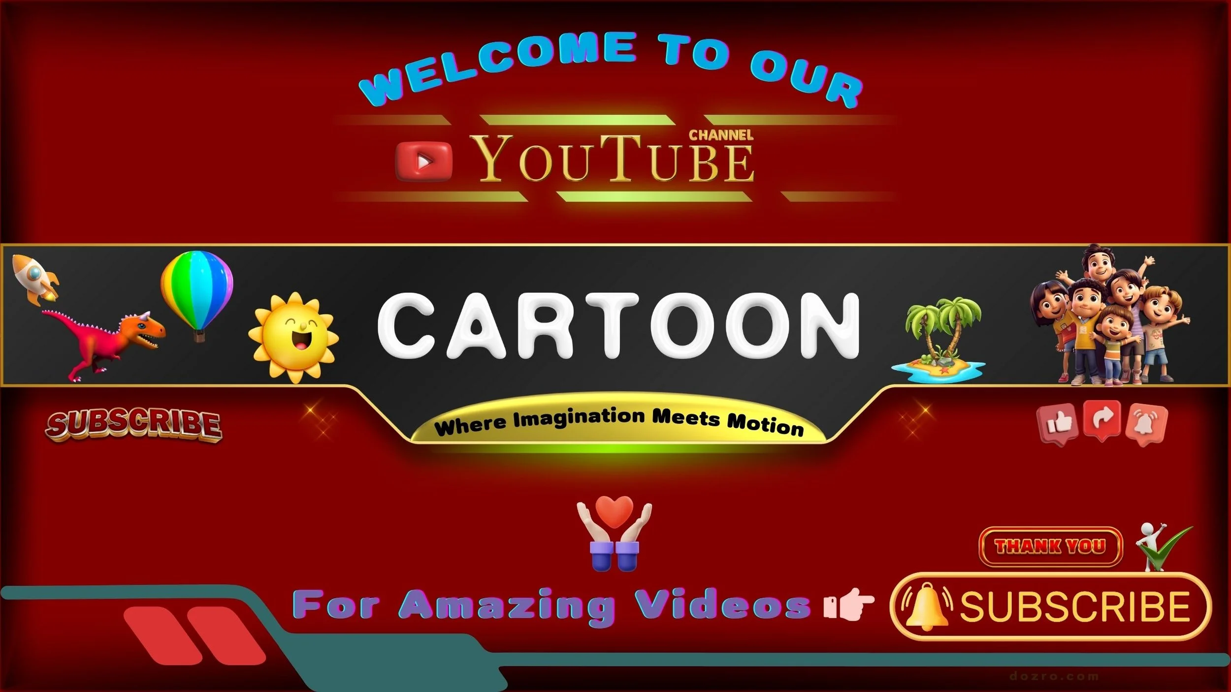 Cartoon Banner for Your YouTube Channel - Free Download — DOZRO