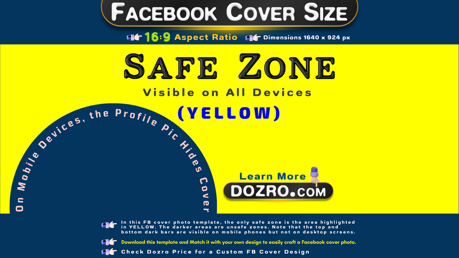 Facebook Cover: Ideal Size Dimensions, Aspect Ratio for Mobile and Desktop — DOZRO
