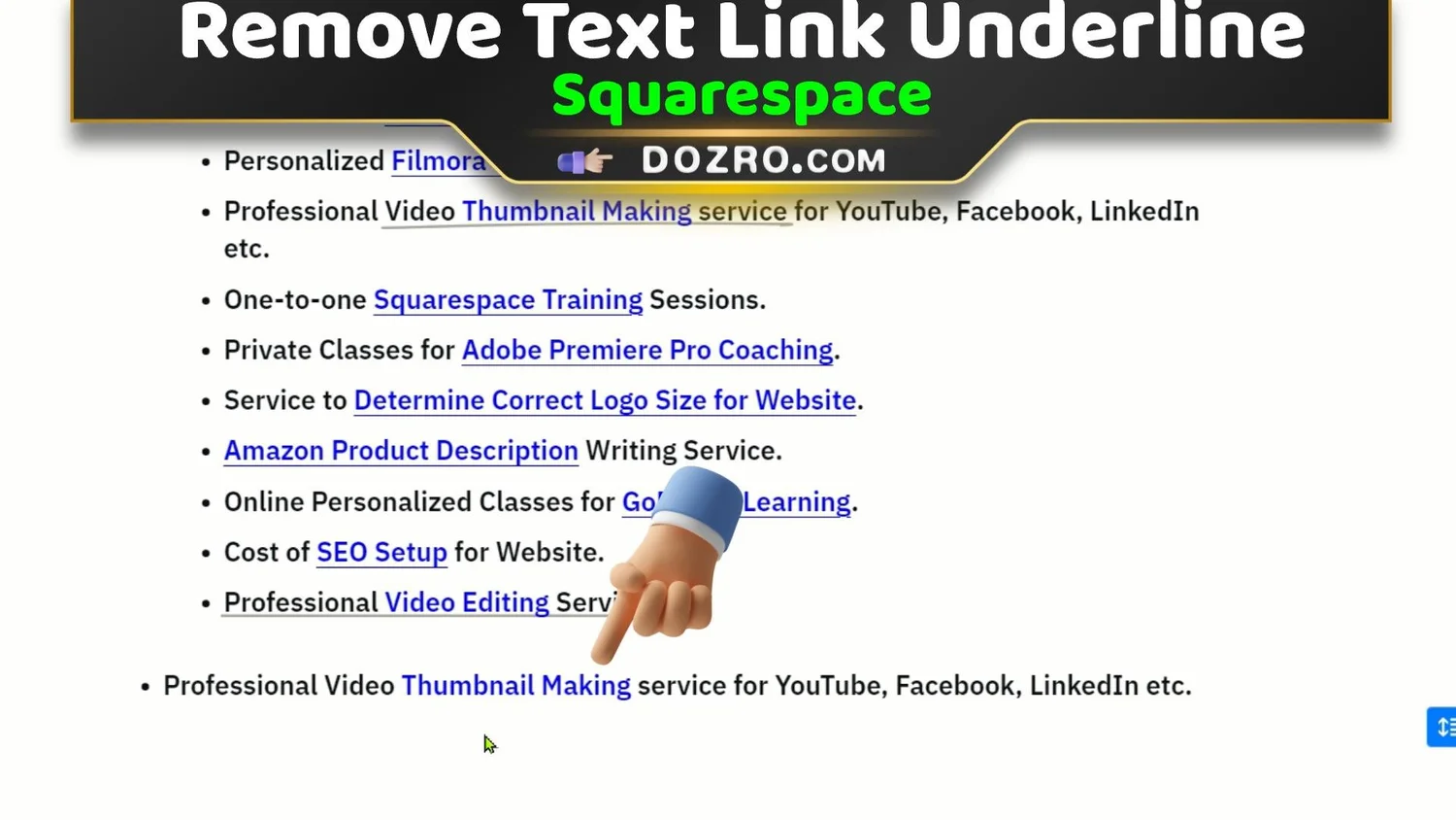 How to Hide Underlines from URL Links in Squarespace 7.1: A Simple ...