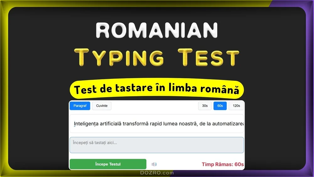 Romanian Typing Test – Română Test de tastare | Practice Online (30, 60 ...