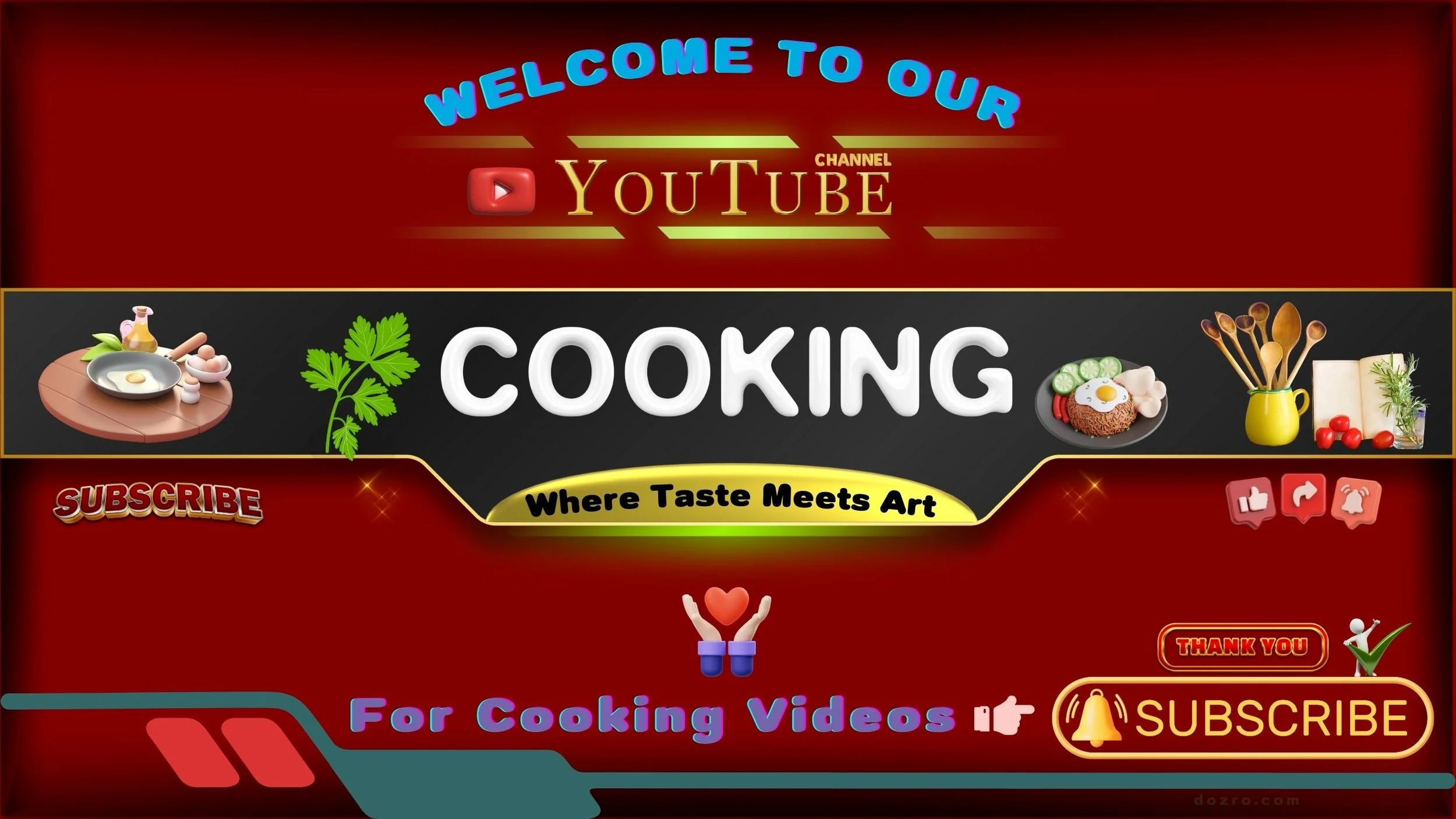 Cooking Banner for Your YouTube Channel - Free Download — DOZRO