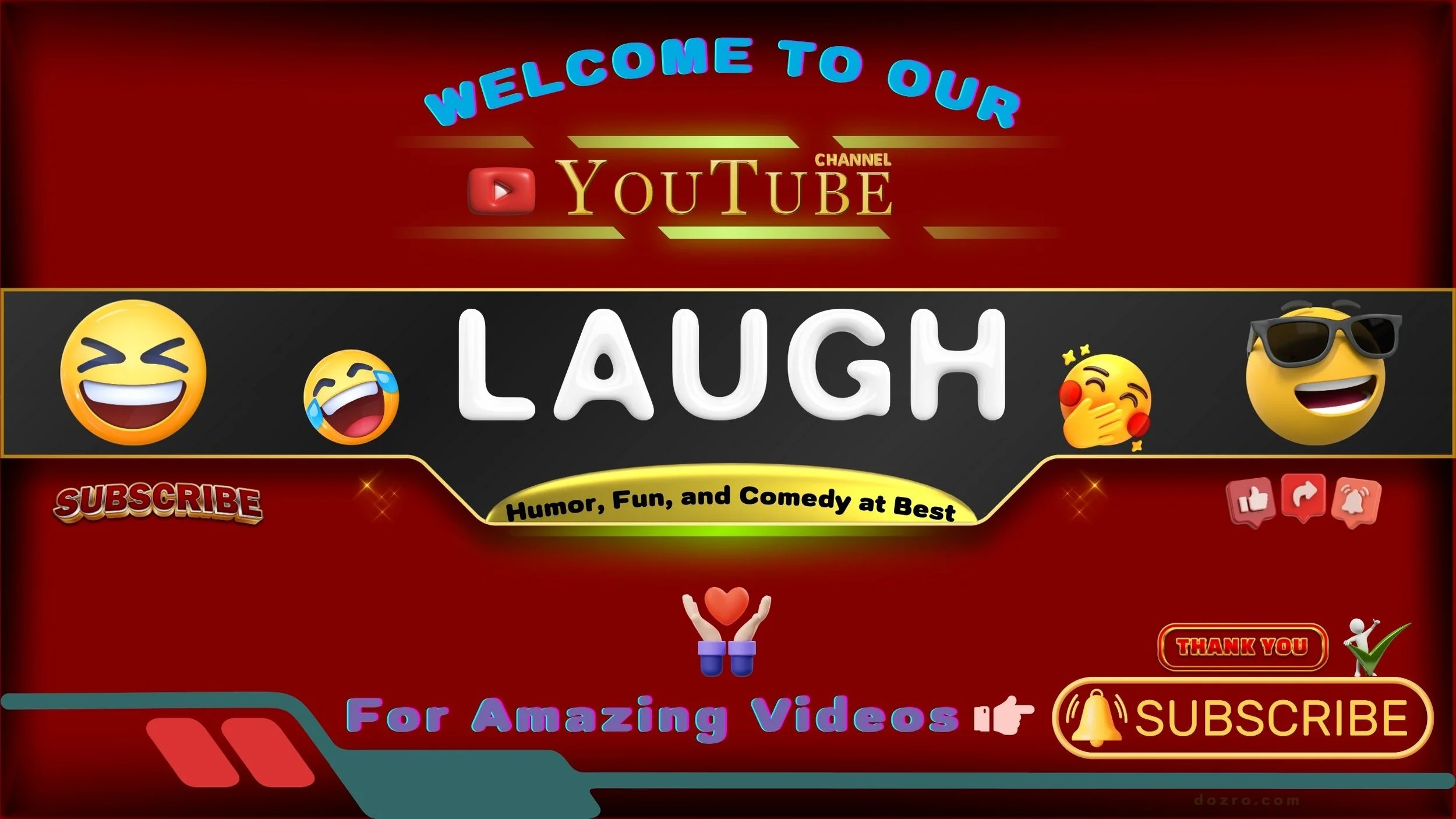Comedy and Humor Banner for Your YouTube Channel - Free Download — DOZRO