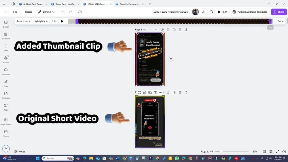 YouTube Shorts Thumbnail How to Upload Any Custom Image of Choice to ...