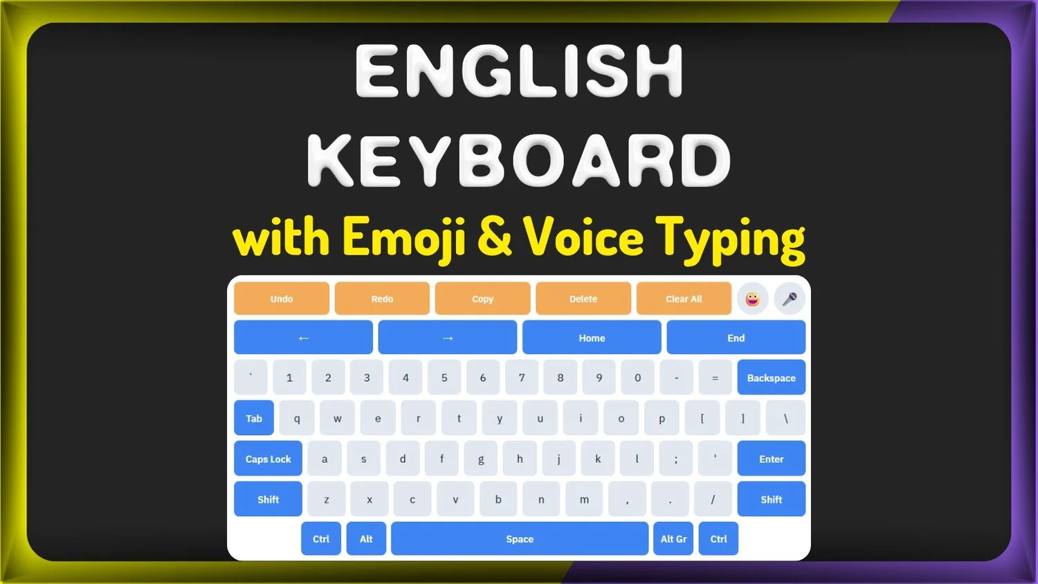 Virtual Keyboard Online English with Voice Typing, Emoji Icons | Type ...