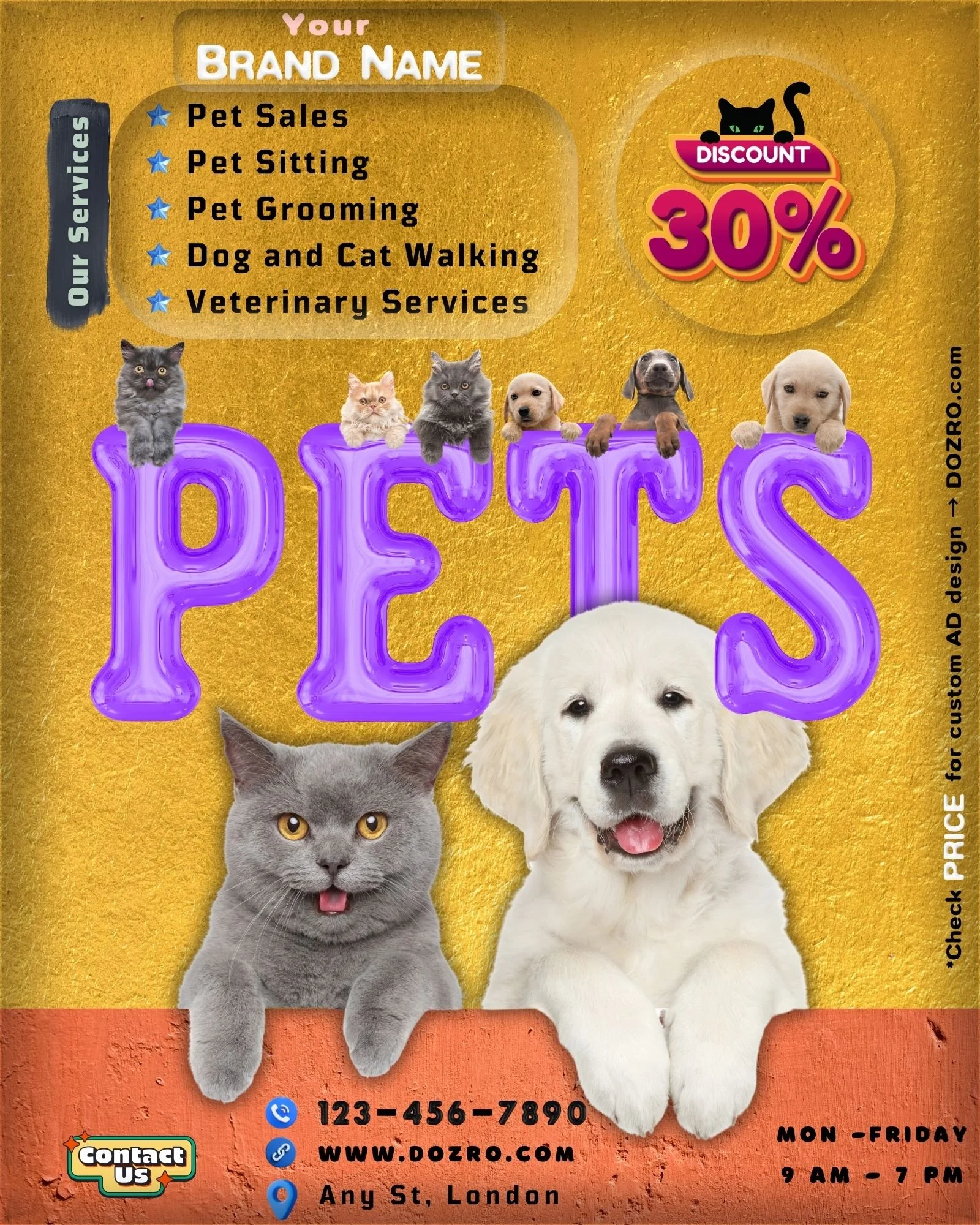 Pet Advertisement Design Example for Posters and Flyers — DOZRO
