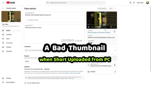 YouTube Shorts Thumbnail How to Upload Any Custom Image of Choice to ...