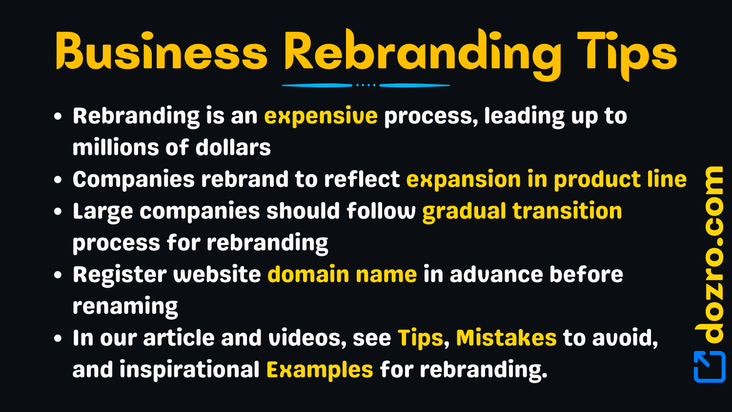 Business Rebranding Tips — DOZRO